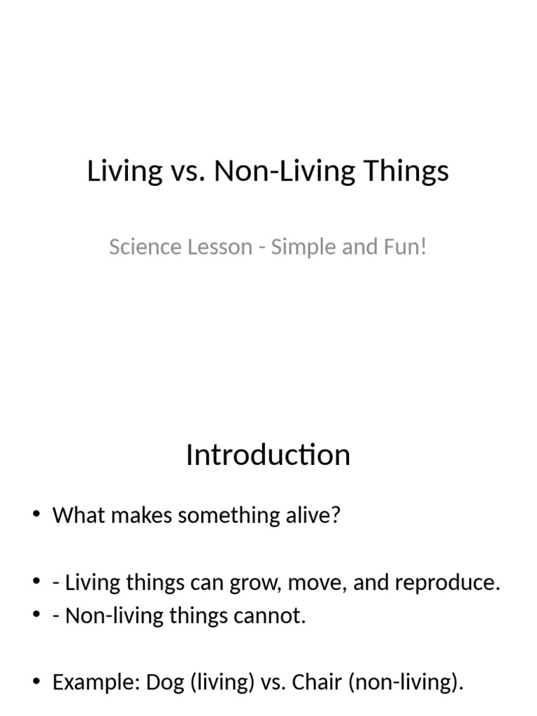 Living Vs NonLiving Simplified With Pictures | PDF