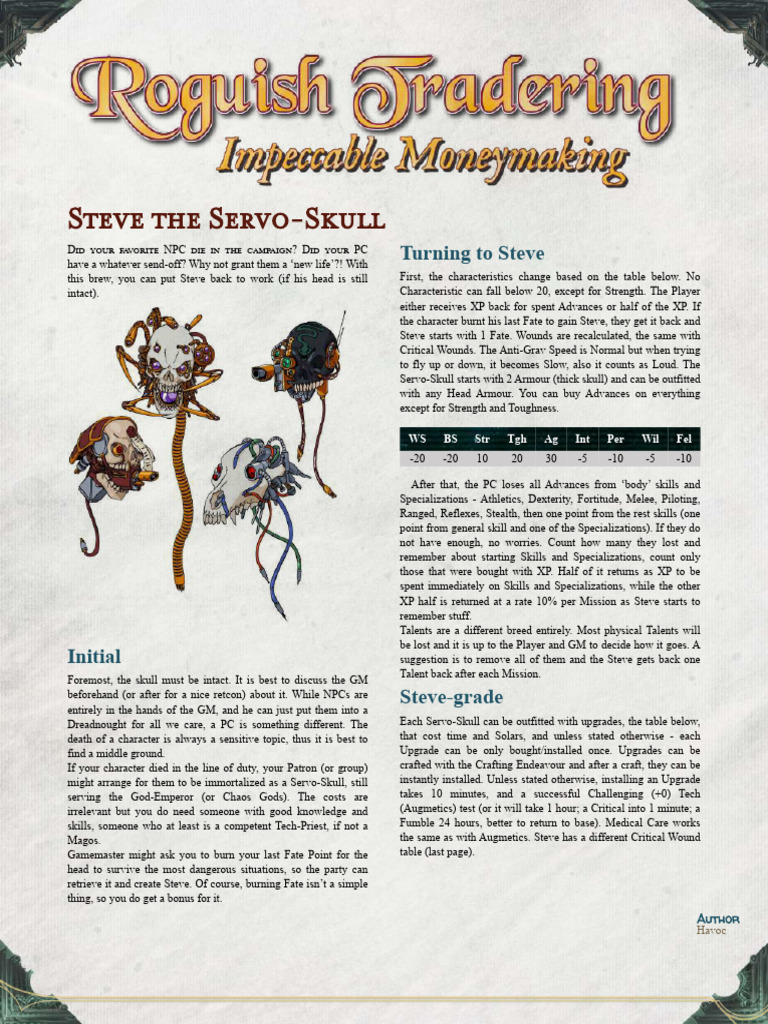 Revive Your NPC as a Servo-Skull | PDF