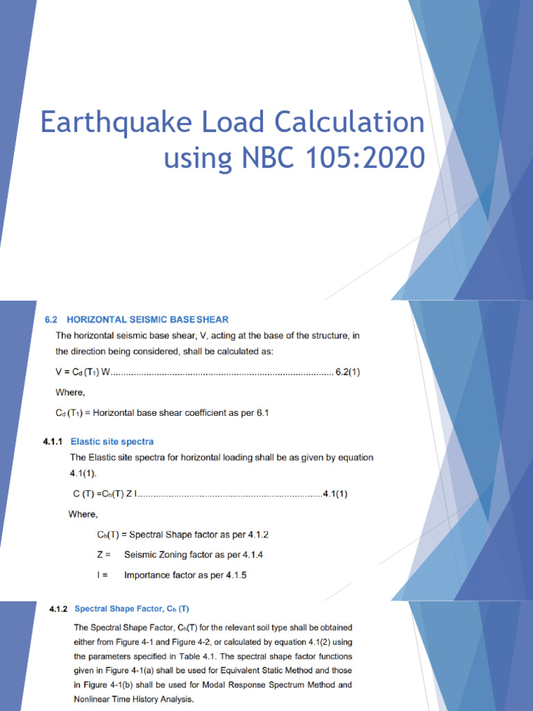 Earthquake Load Calculaction (NBC 105) | PDF