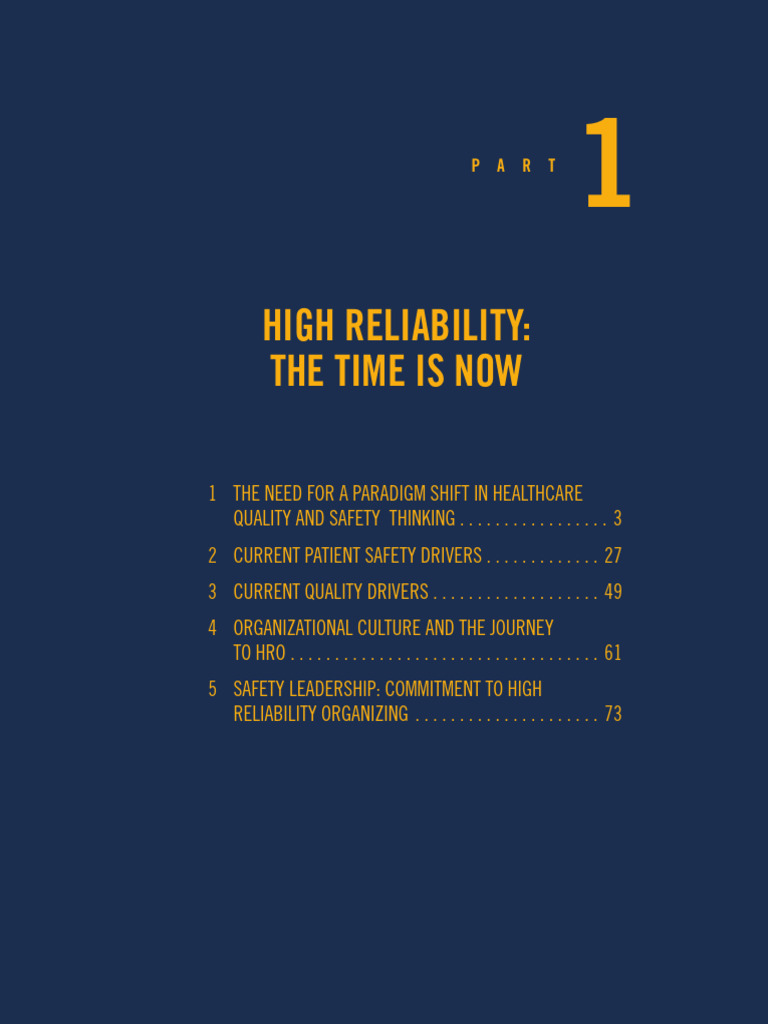 High Reliability Organizations - Chapter 1 - HIGH RELIABILITY - The ...