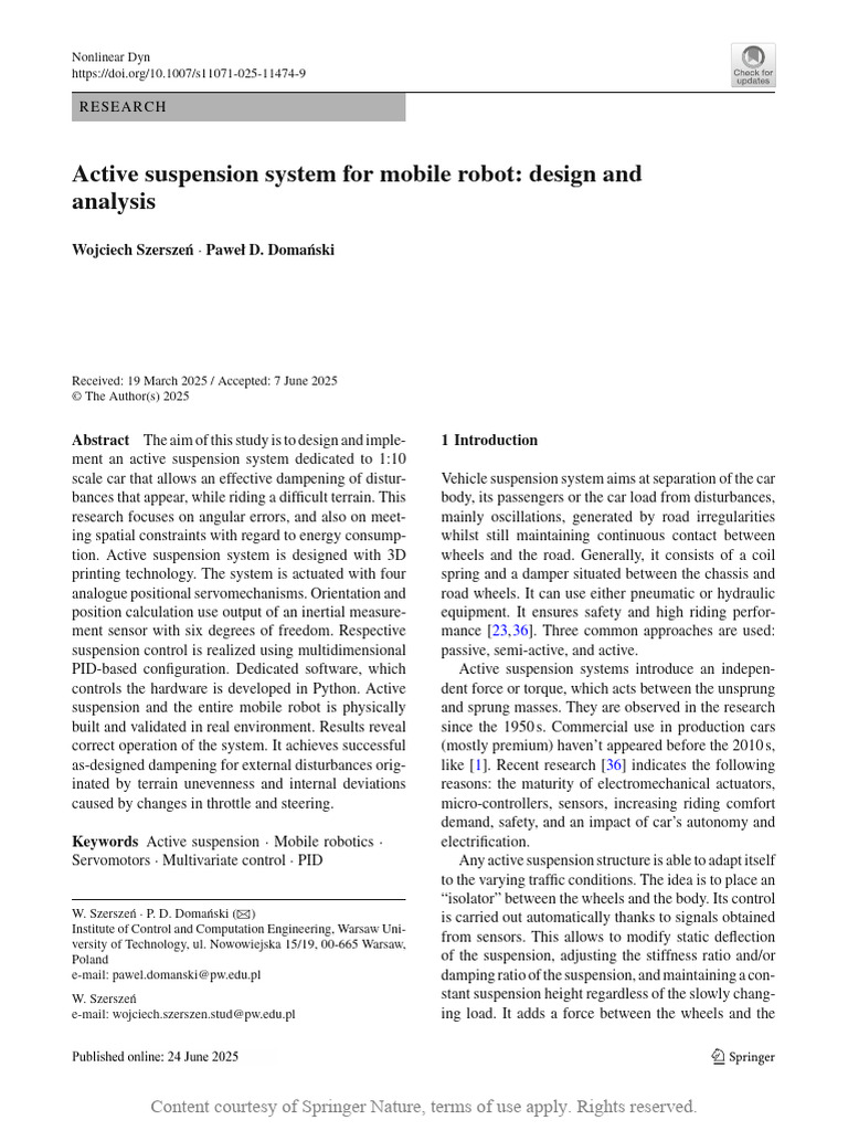 Active Suspension for Mobile Robots | PDF | Rotation | Coordinate System
