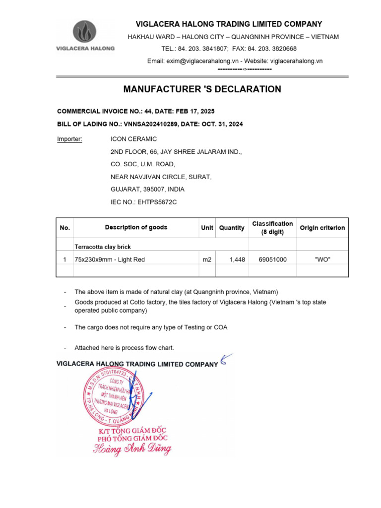 Terracotta Clay Brick Invoice Details | PDF