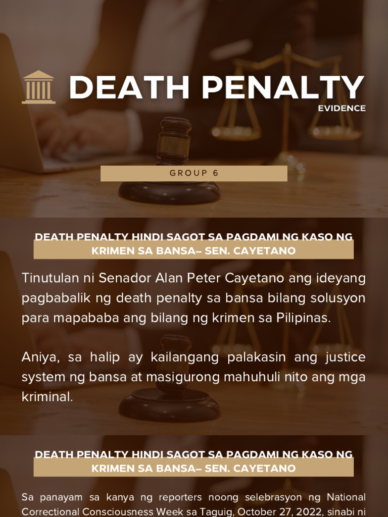 Cayetano: Death Penalty Not the Solution | PDF | Capital Punishment ...