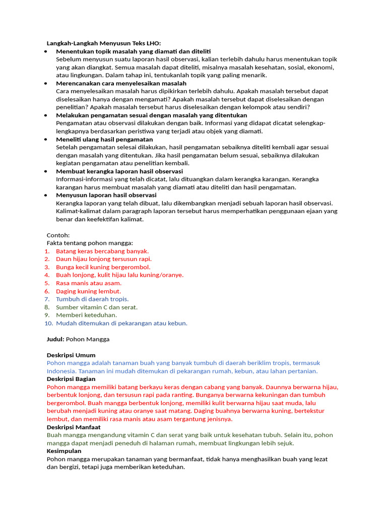 Langkah-Langkah Menyusun Teks Lho | PDF