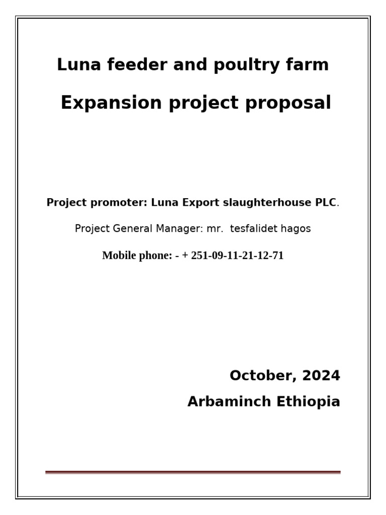 Luna Poultry Farm Expansion Proposal | PDF | Animal Feed | Agriculture