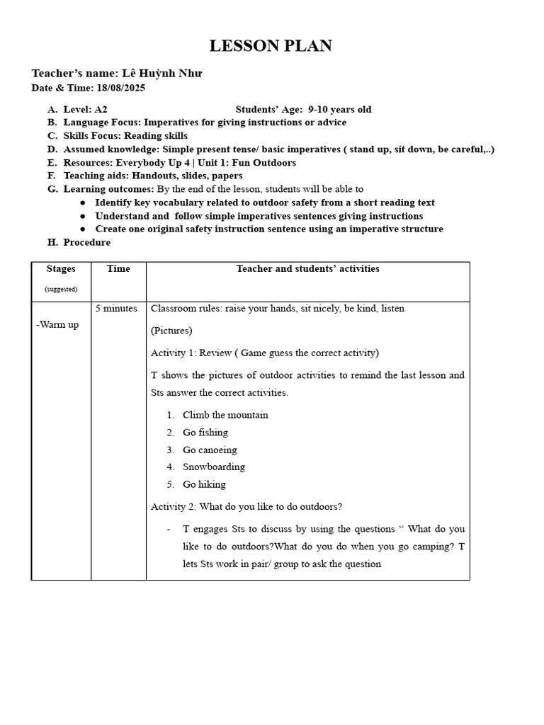 Final Demonstration Lesson Plan | PDF | Cognitive Science | Cognition