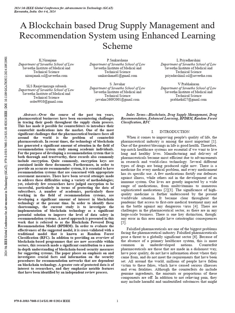 Blockchain Drug Supply Management System | PDF | Machine Learning ...