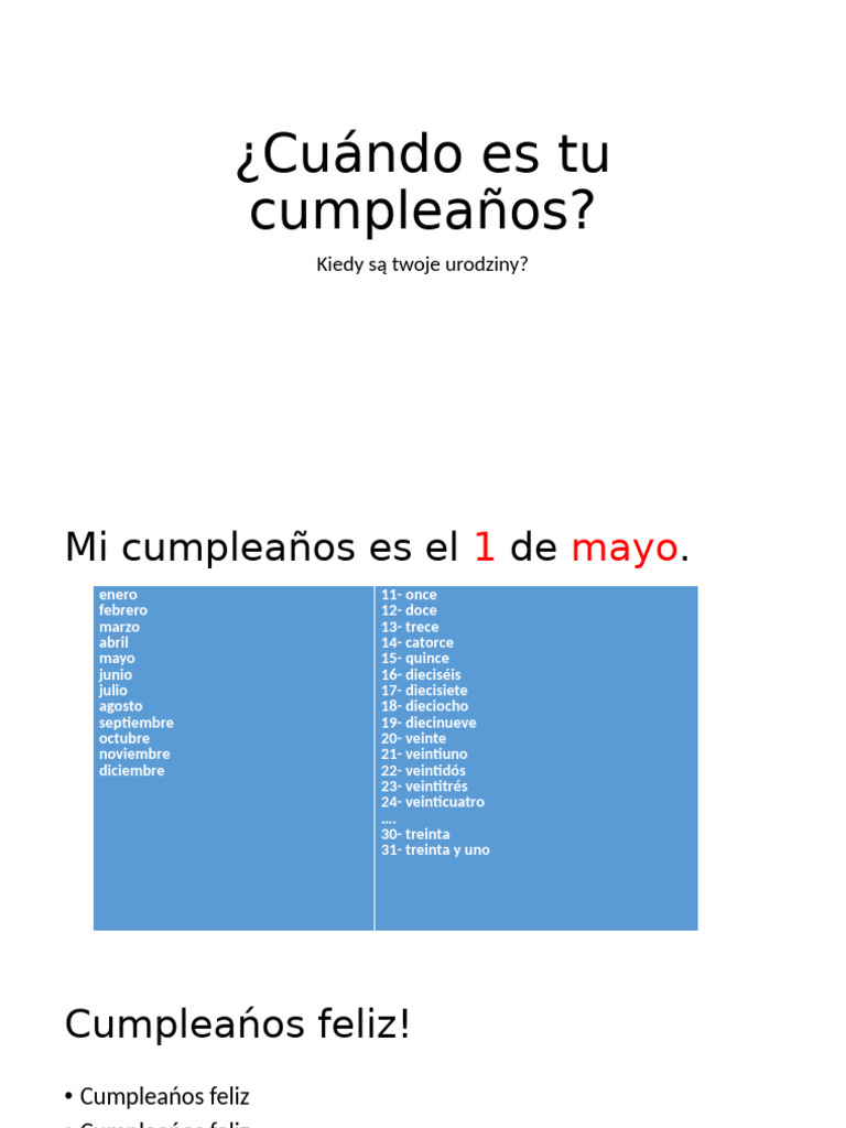 Cuándo Es Tu Cumpleaños | PDF