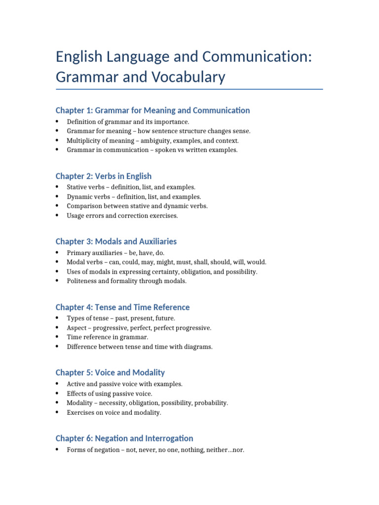 English Grammar and Vocabulary Guide | PDF | Verb | Phrase