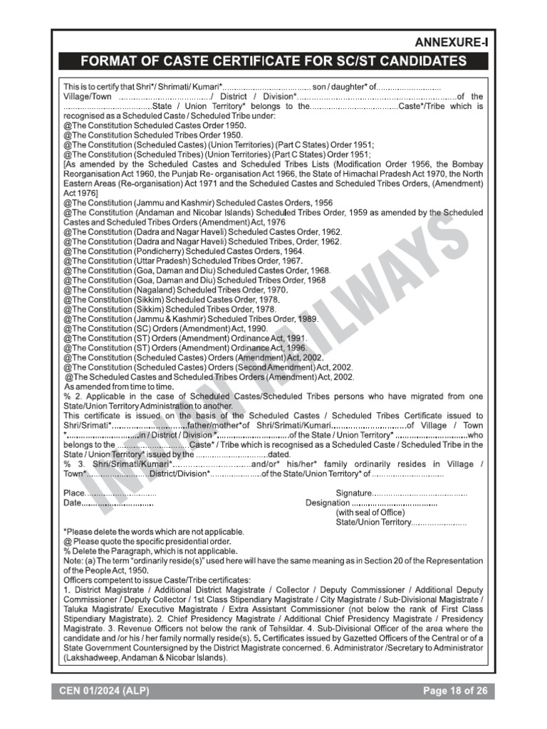 Cast Certificate ALP 2024 | PDF