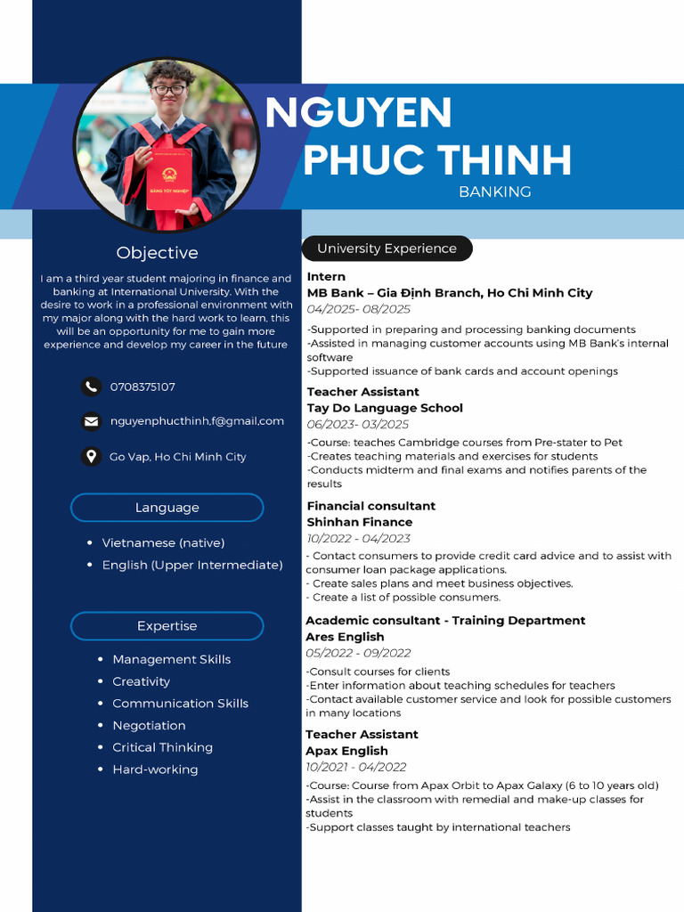 Cv-Nguyen Phuc Thinh | PDF