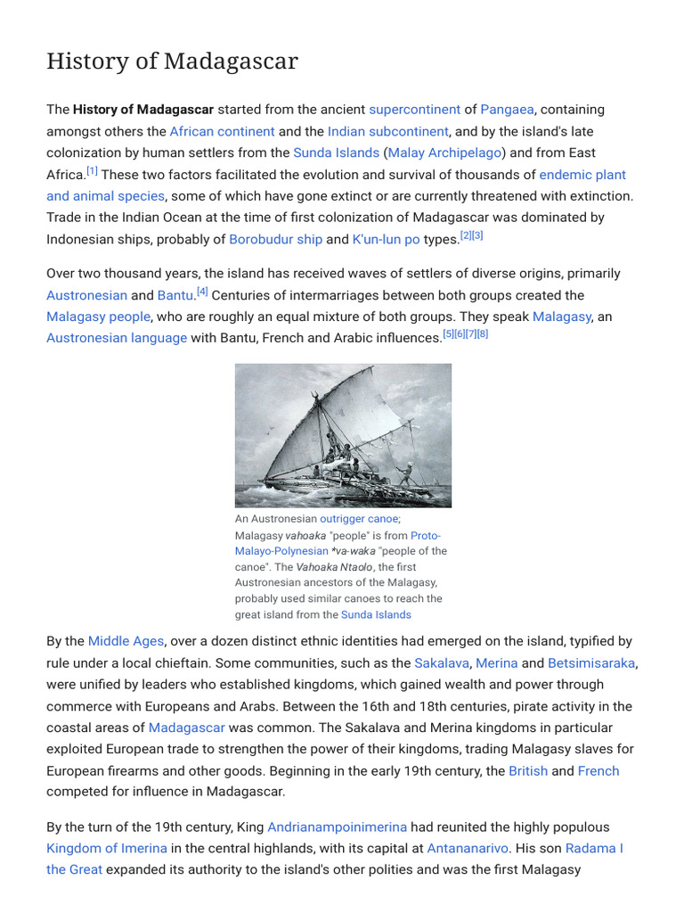 History of Madagascar - Wikipedia | PDF | Madagascar