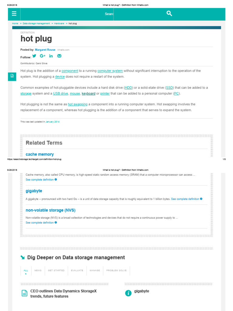 What is Hot Plug_ - Definition From WhatIs.com | PDF | Computer Data ...