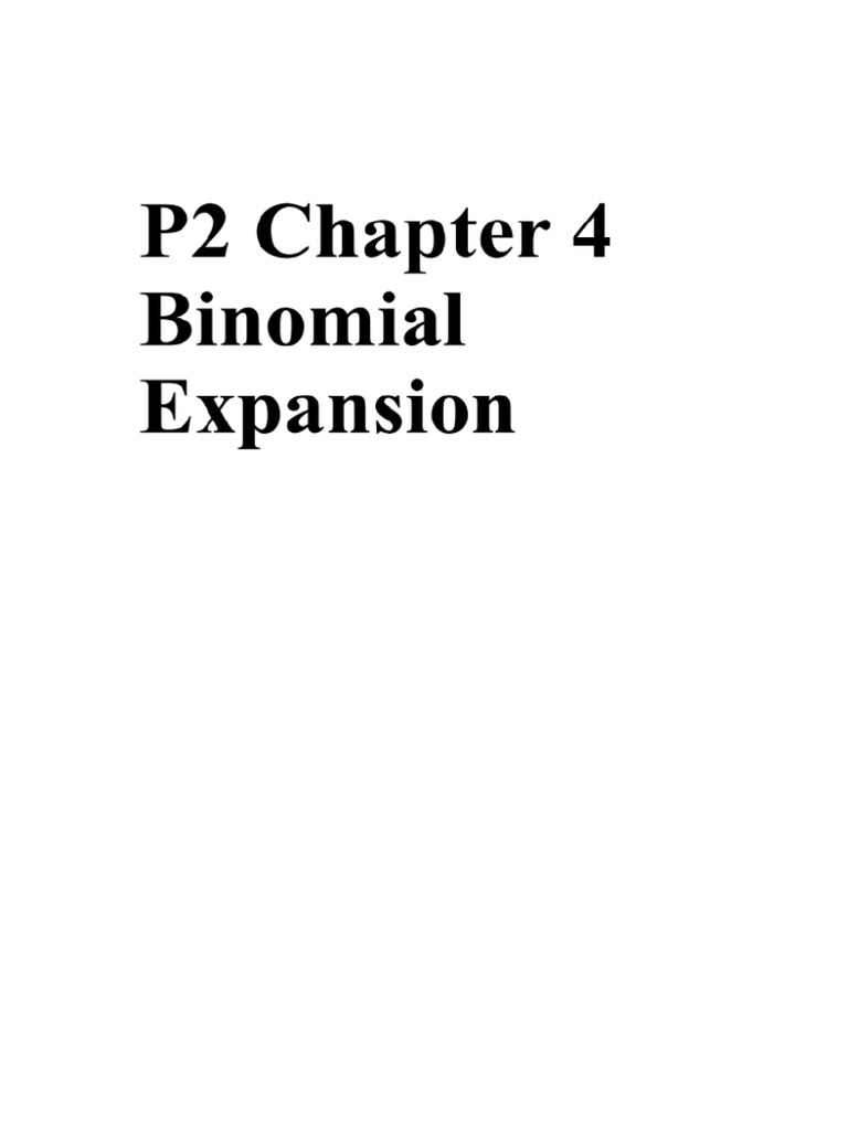 Binomial Expansion Pdf 3106