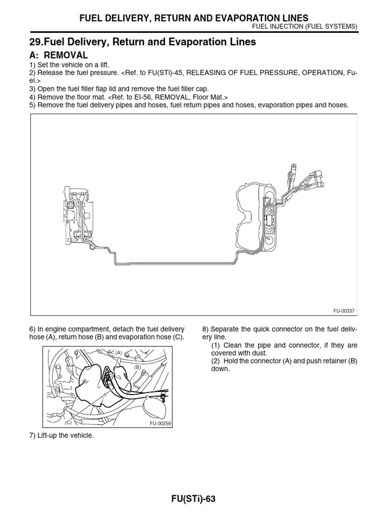 Fuel Delivery, Return and Evaporation Lines | PDF | Pipe (Fluid ...