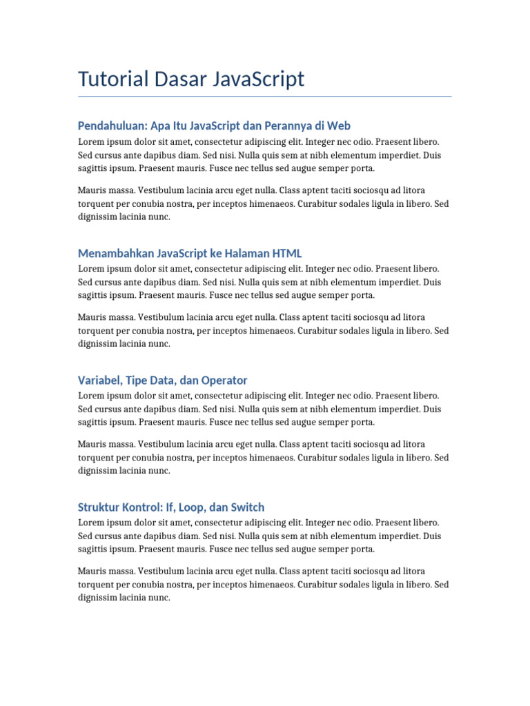 Tutorial Dasar Javascript | PDF