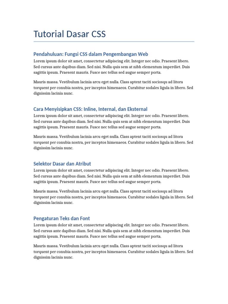 Tutorial Dasar Css | PDF