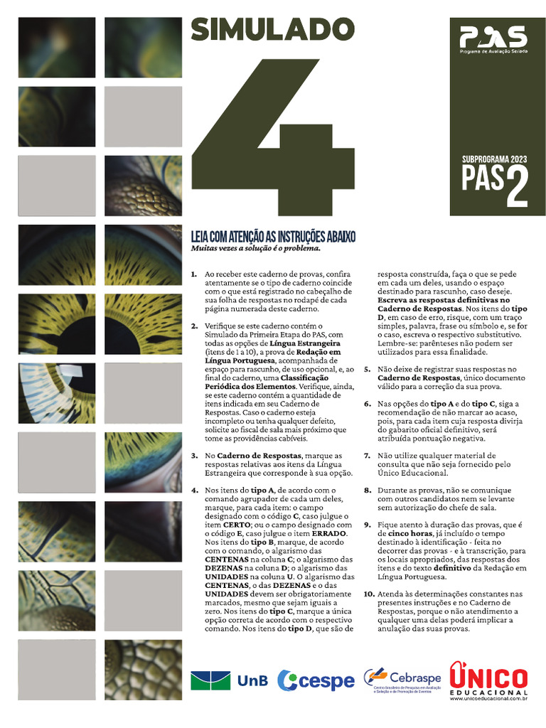 4º Simulado PAS 2 | PDF | Carmen