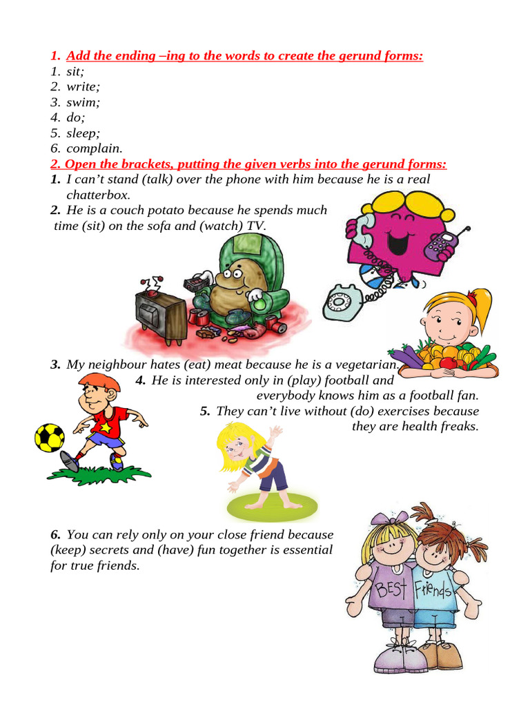 Gerund Form Exercises and Examples | PDF
