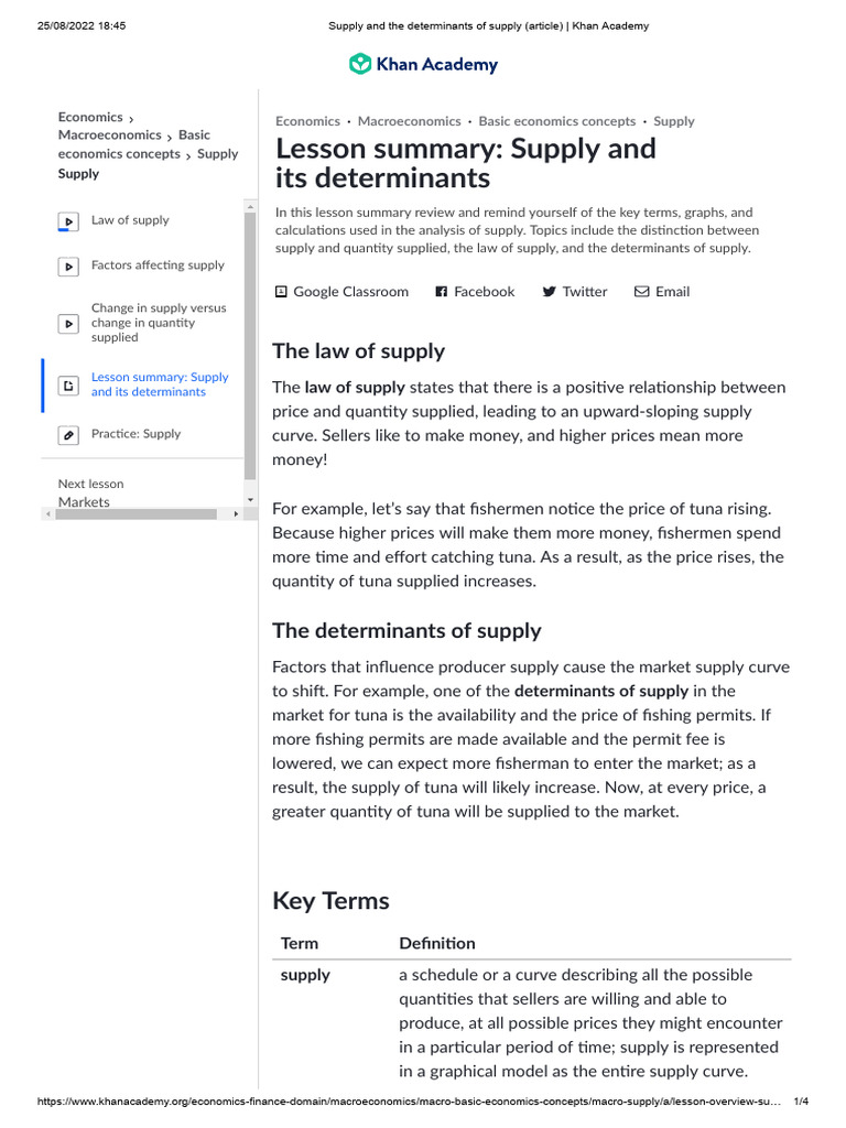 Supply and Its Determinants Explained | PDF | Supply (Economics) | Business