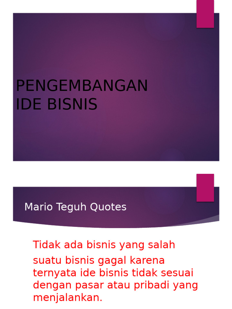 Pengembangan Ide Bisnis (Kating) | PDF