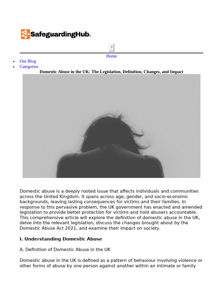 Domestic Abuse in The UK | PDF | Domestic Violence | Psychological Abuse