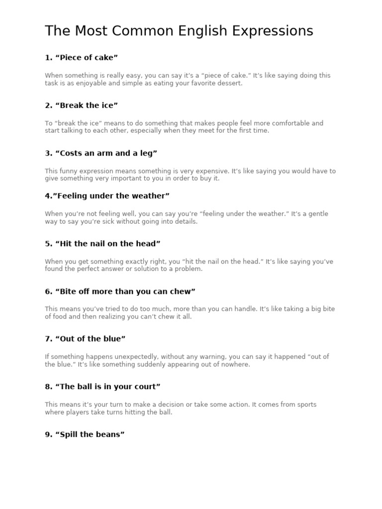 Common English Expressions Explained | PDF