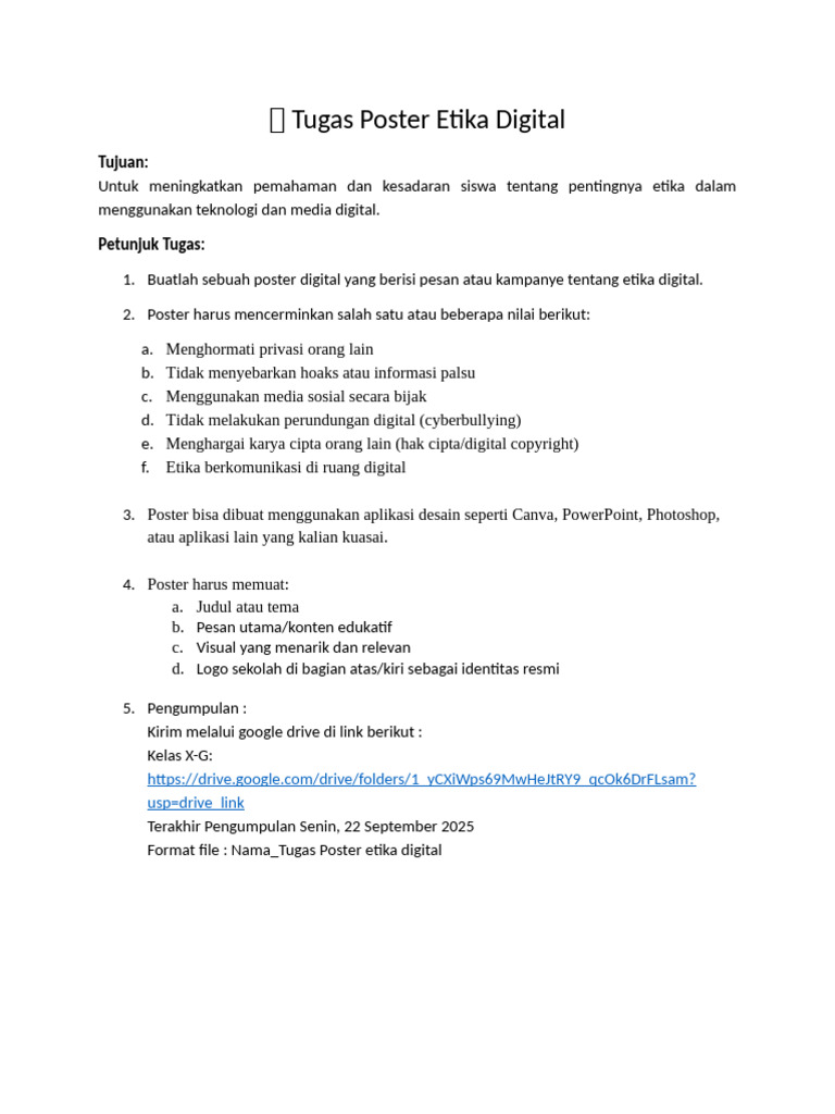 Poster Etika Digital untuk Siswa | PDF