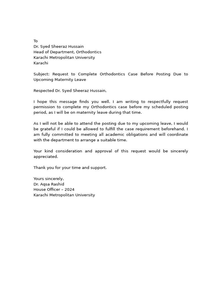 Request to Complete Orthodontics Case | PDF