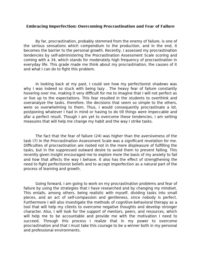 Academic Procrastination Reflection Paper | PDF | Professional Skills ...