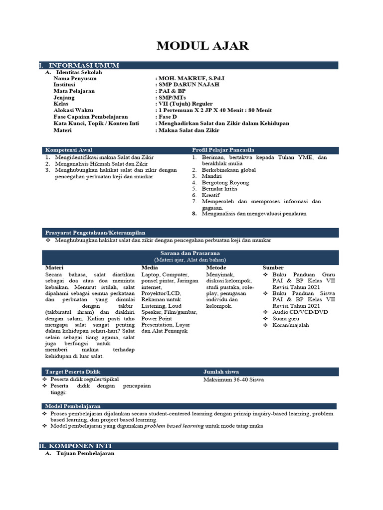 Modul Ajar Pertemuan 1 | PDF