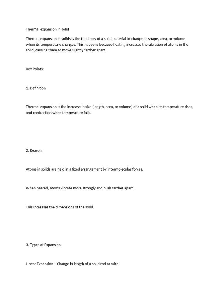 Thermal Expansion in Solid | PDF