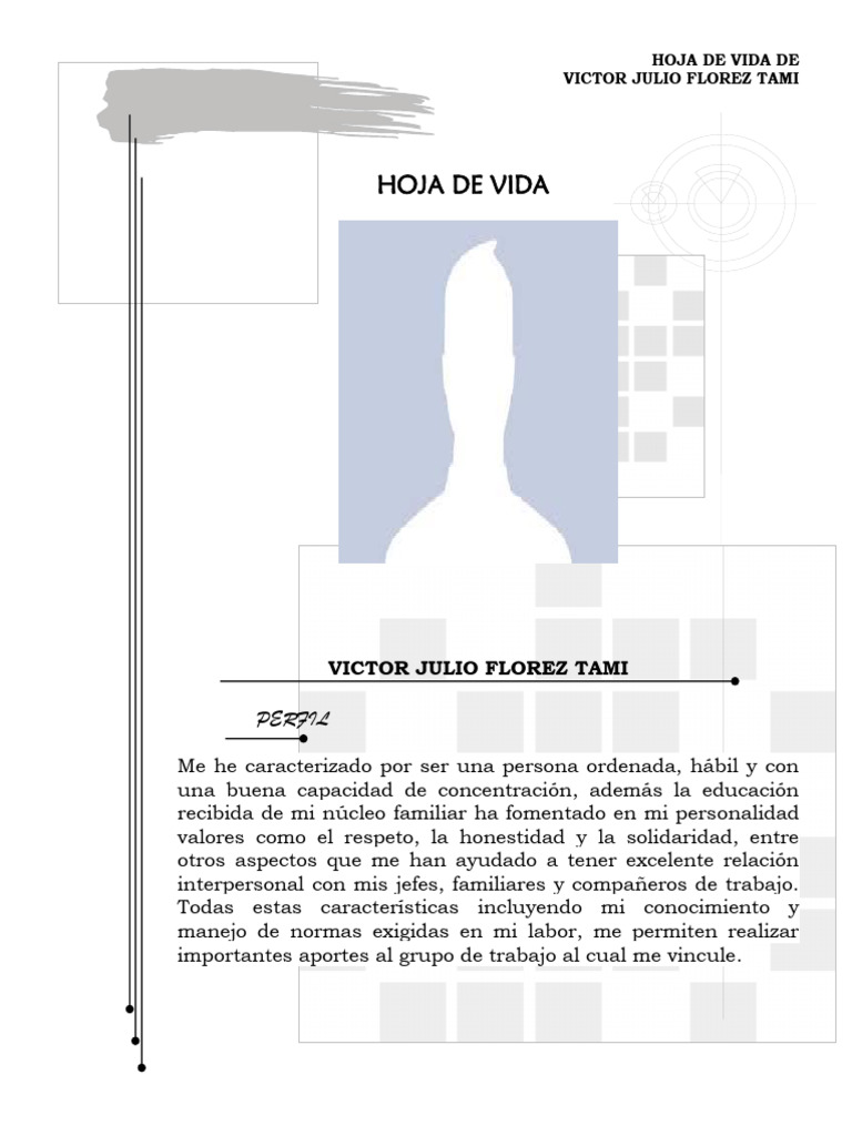 Hoja de Vida de Victor Julio Florez | PDF