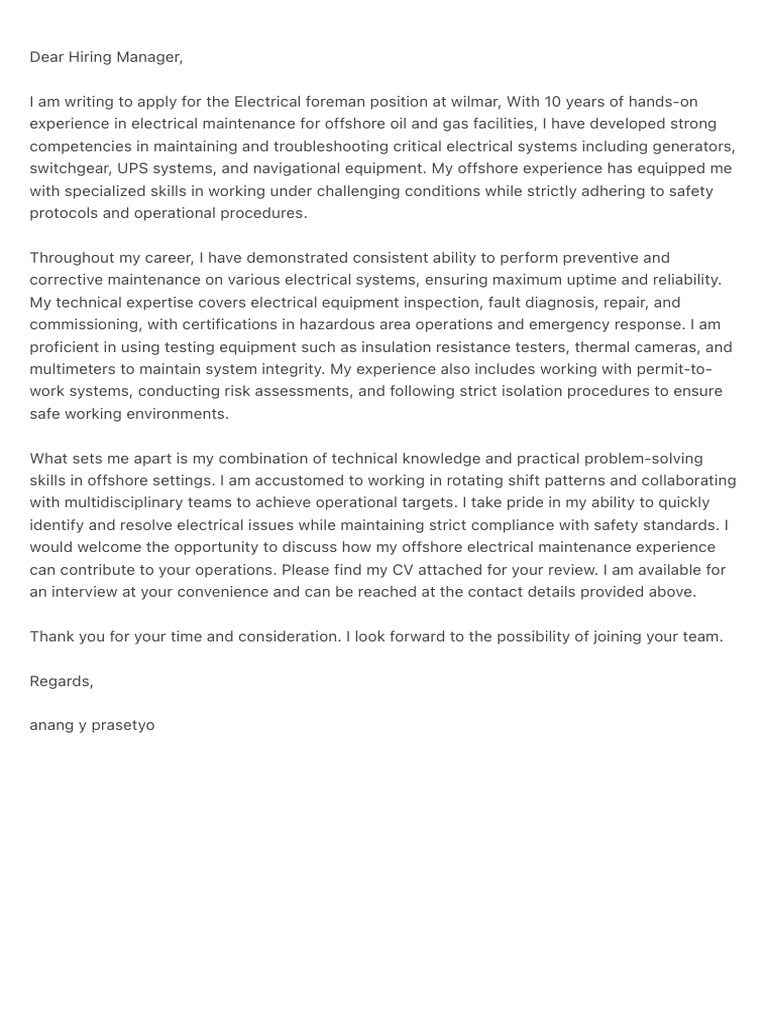 Dear Hiring Manager | PDF