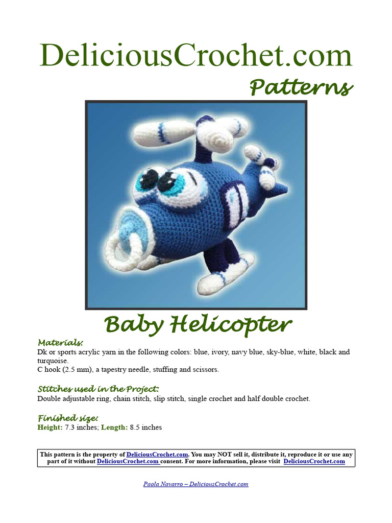 Baby Helicóptero - Helicopter - Ingles | PDF | Crochet | Textile Arts
