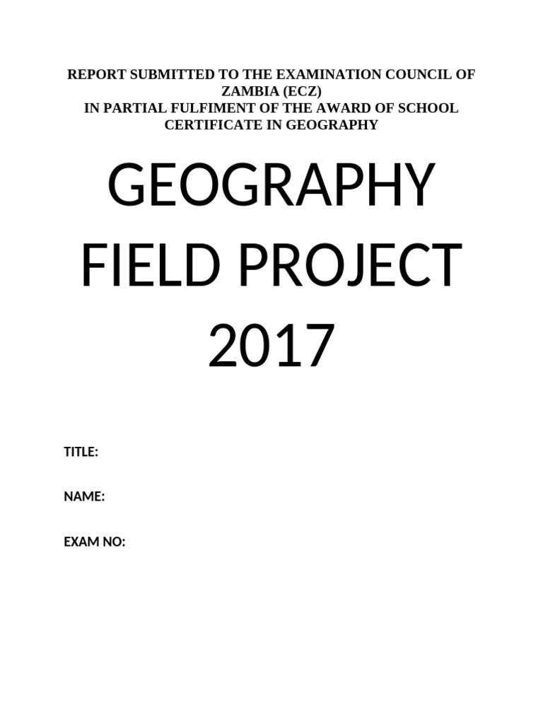 Geography Field Project 2011 | PDF
