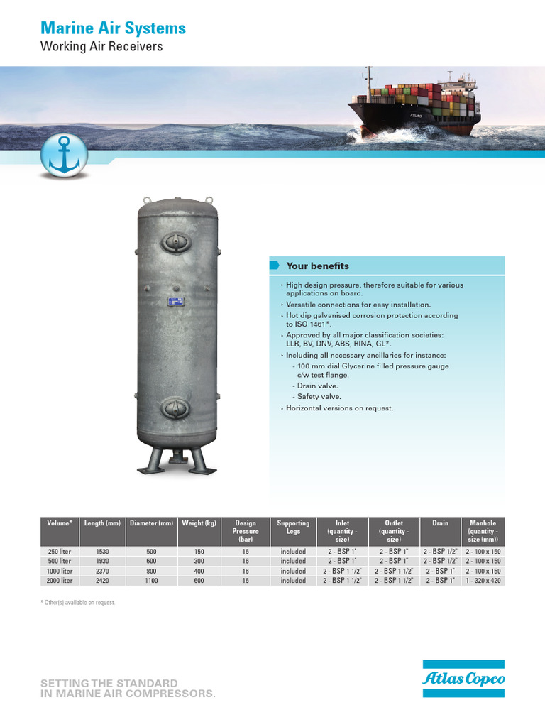 Marine Air Systems Working Air Receivers | PDF | Gas Technologies ...