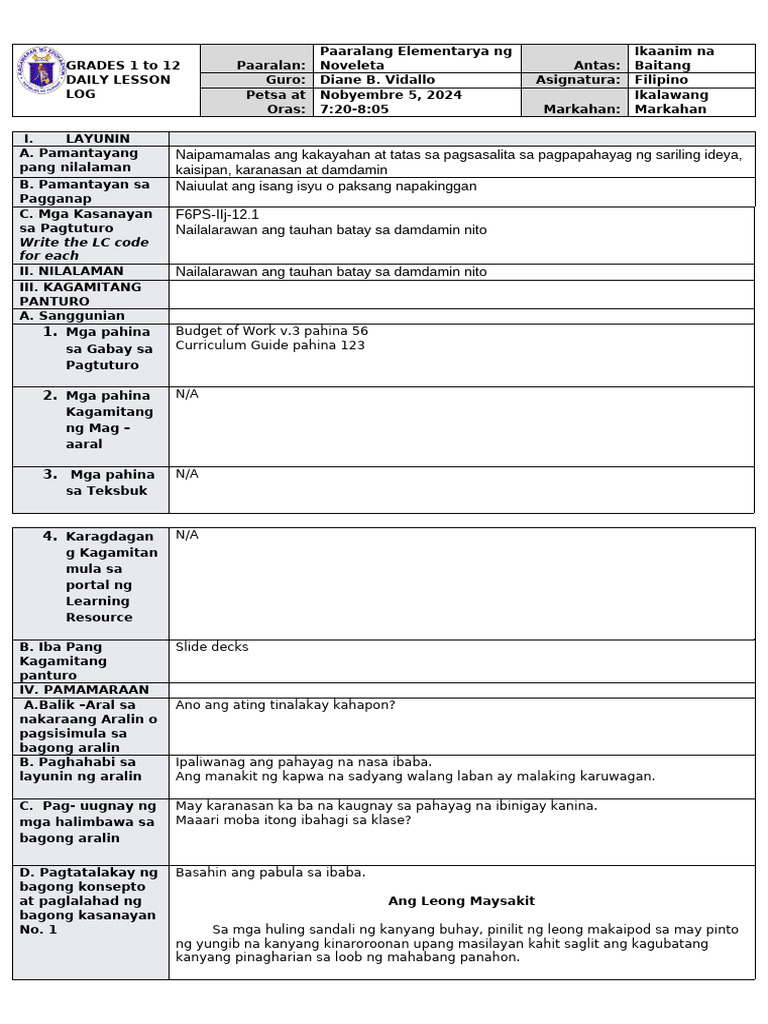 Filipino 6 q2 w6 Day 2 | PDF