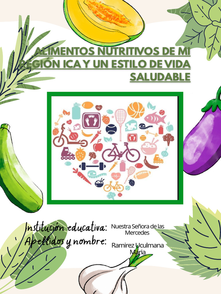 Documento A4 Portada Libro Nutrición Vegetales Ilustrado Verde ...