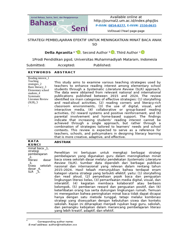 Book Review Template JBS - Della Apranita | PDF