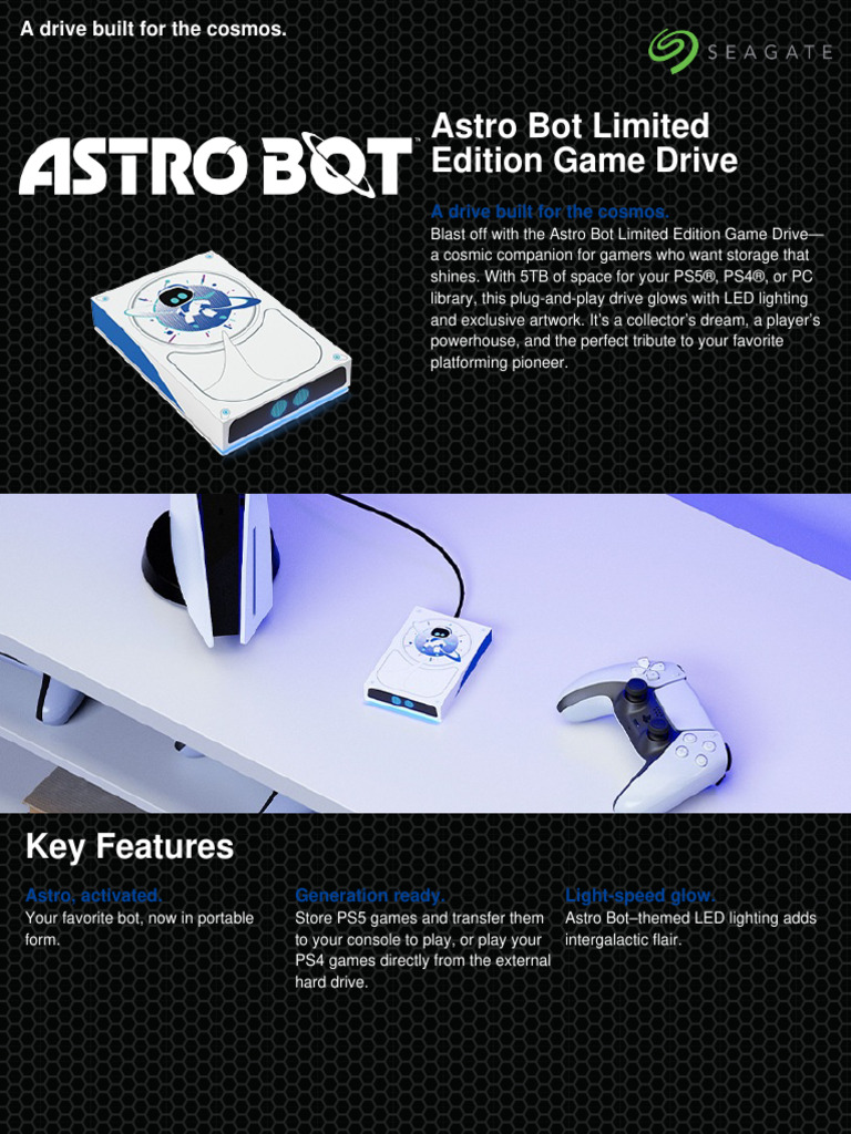 Astro Bot 5TB Game Drive Overview | PDF | Play Station | Usb