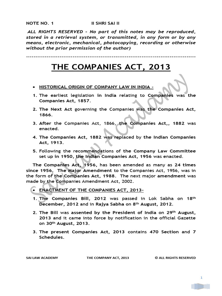 The Company Act | PDF | Partnership | Corporations