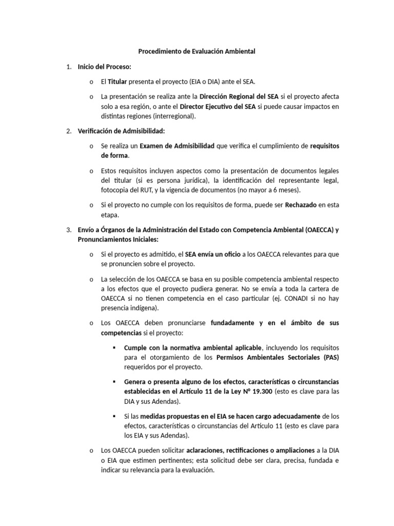 Procedimiento SEIA | PDF | Evaluación de impacto ambiental