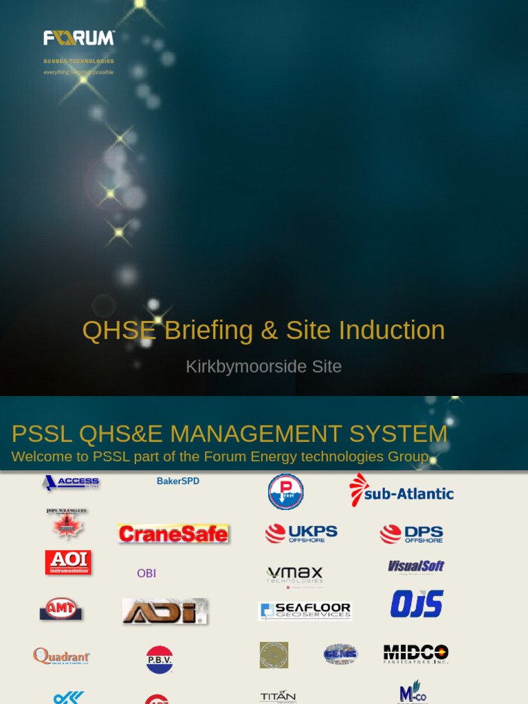 QHSE Induction Guide for Kirkbymoorside | PDF | Occupational Safety And ...