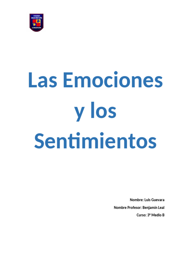Emociones y Sentimientos: Definición y Función | PDF | Las emociones ...