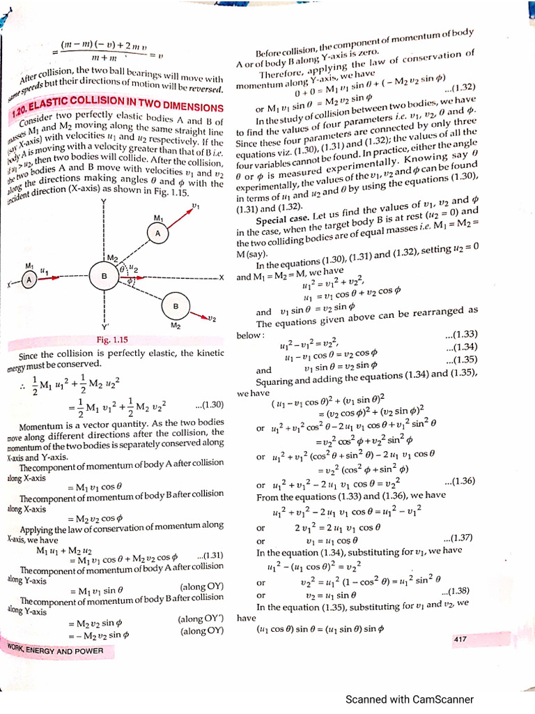 Elastic Collision in Two Dimension | PDF
