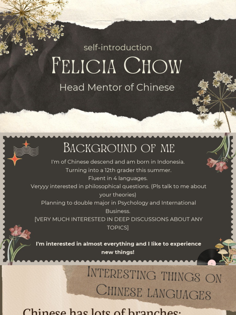Felicia Chow - Chinese Head Mentor | PDF