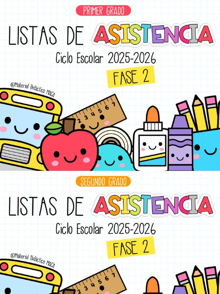 Listas de Asistencia 2025-2026 | PDF
