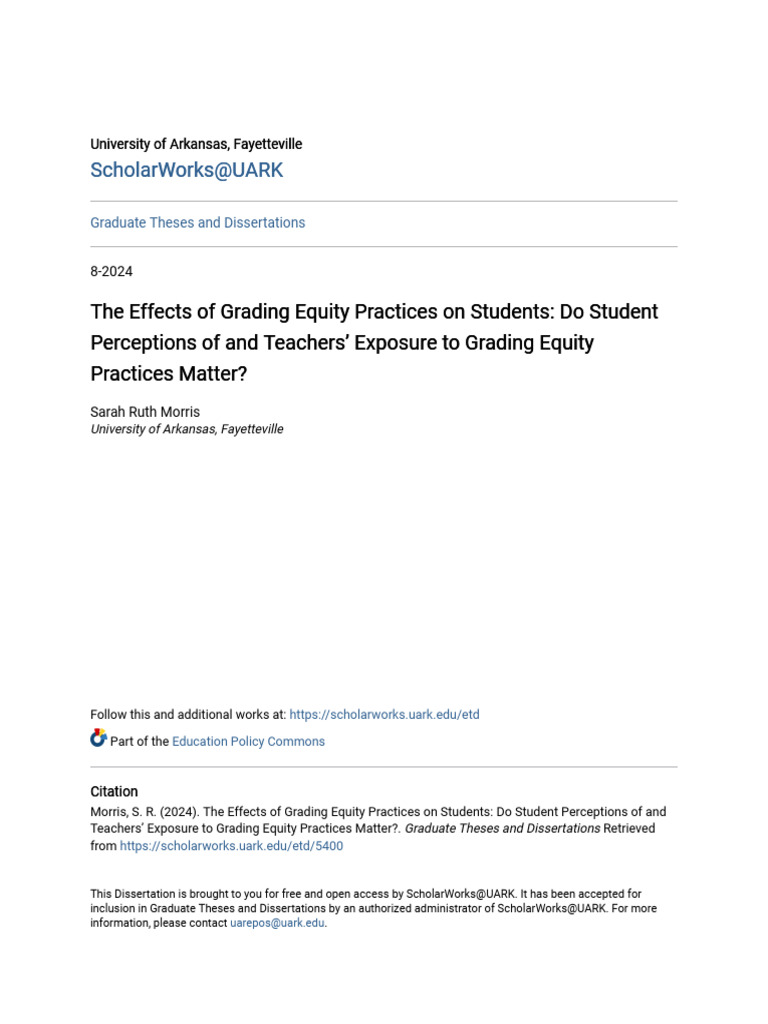 The Effects of Grading Equity Practices On Students - Do Student P ...