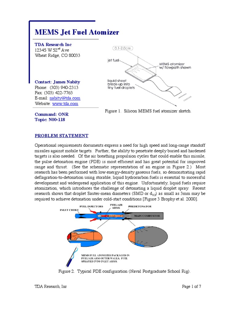 TDA Atomizer | PDF | Fuel Injection | Microelectromechanical Systems